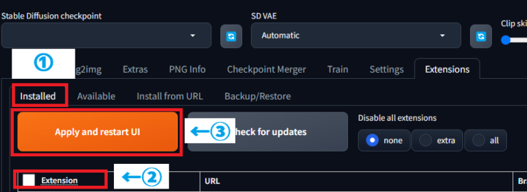 Stable Diffusion WebUI Forge ② 使用環境を整える UIの日本語化 | 今は時期が悪い